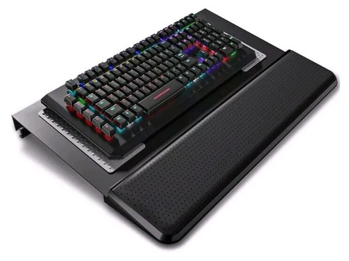 Haonon Acrylic Tilted Keyboard Riser Stand and Holder w/ Wrist Arm ...