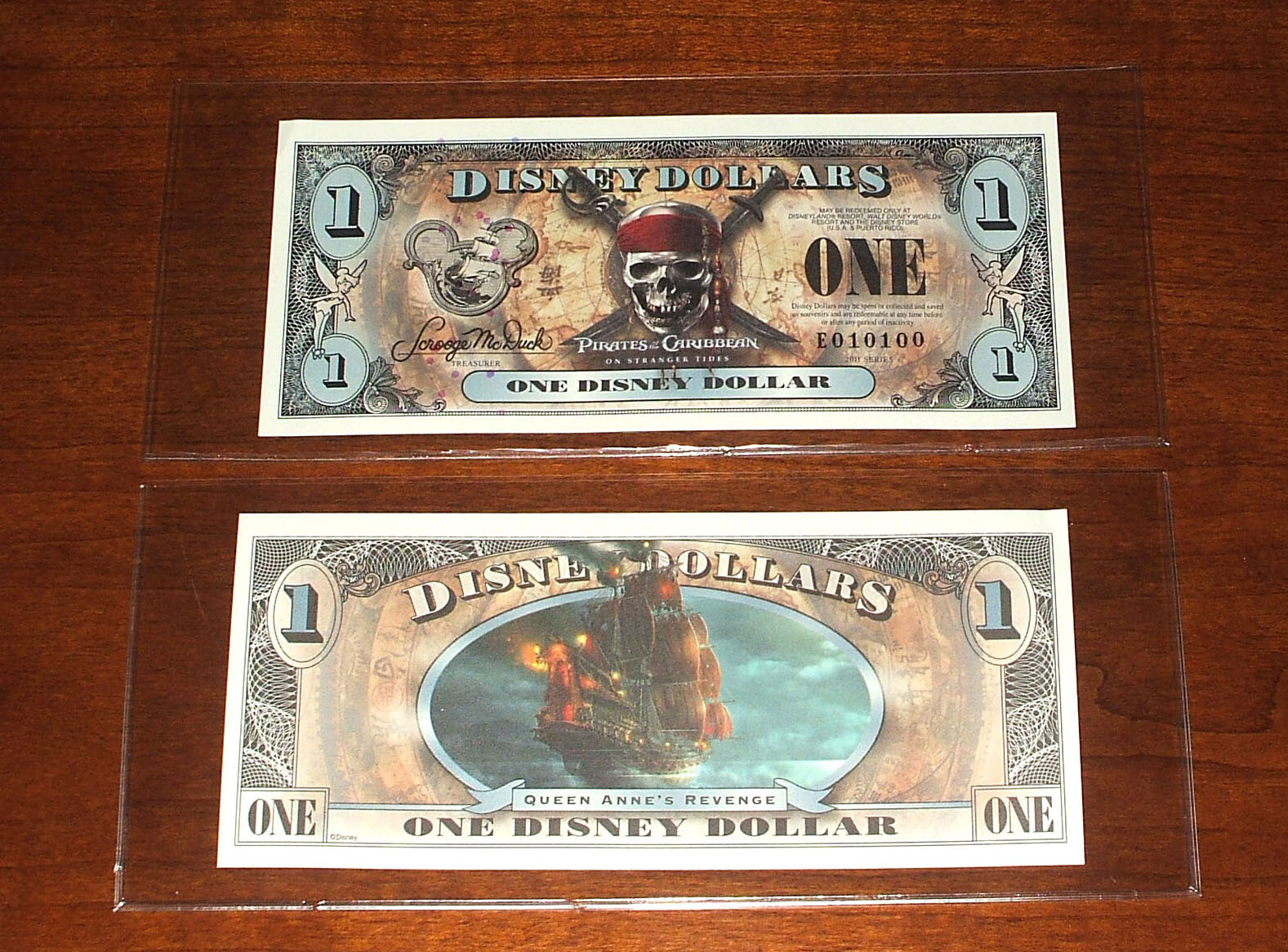 DISNEY DOLLAR 2011 - $1. Mint Condition - Pirates of the Caribbean - "E ...