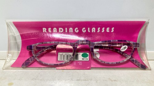 IQ Accessories Purple Plaid Ladies Reading Glasses 1.25D Bonus Pouch ...