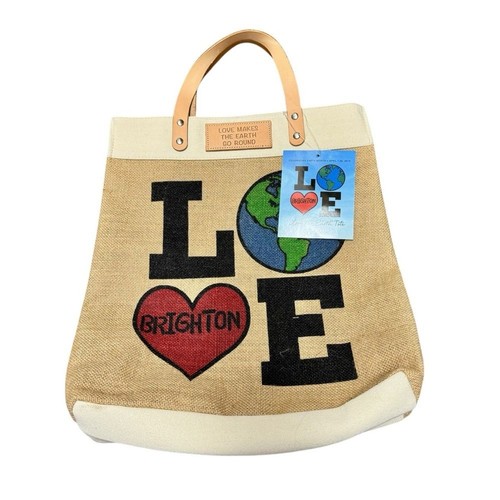 NEW Brighton Love The Earth Tote Bag (Love Makes The Earth Go Round ...