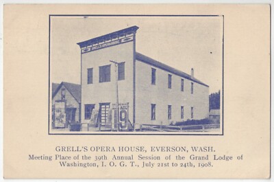 1908 Everson, Washington - Opera House Close-Up, Fraternal Lodge, Old ...