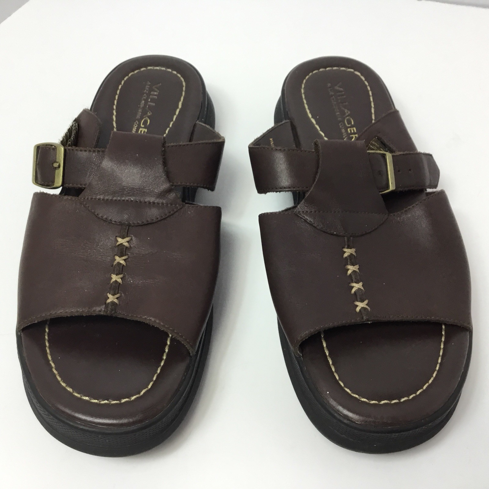 Women’s SZ 8 M Liz Claiborne villager Black leather Slip- On Sandals | eBay