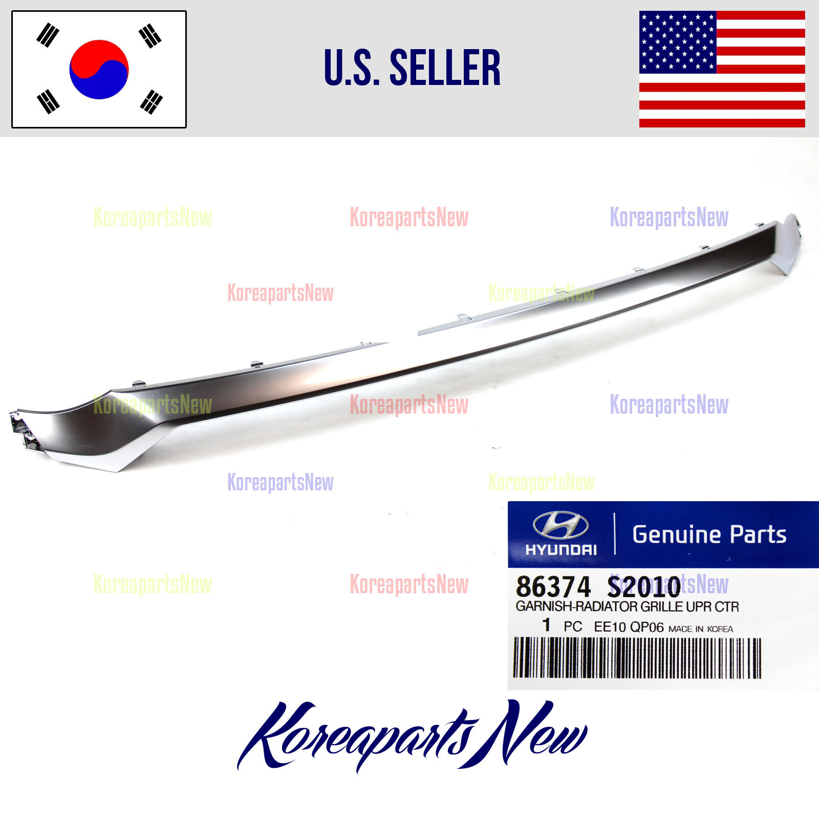 FRONT Upper Grille Molding Trim 86374S2010 ⭐GENUINE⭐ Hyundai Santa Fe ...