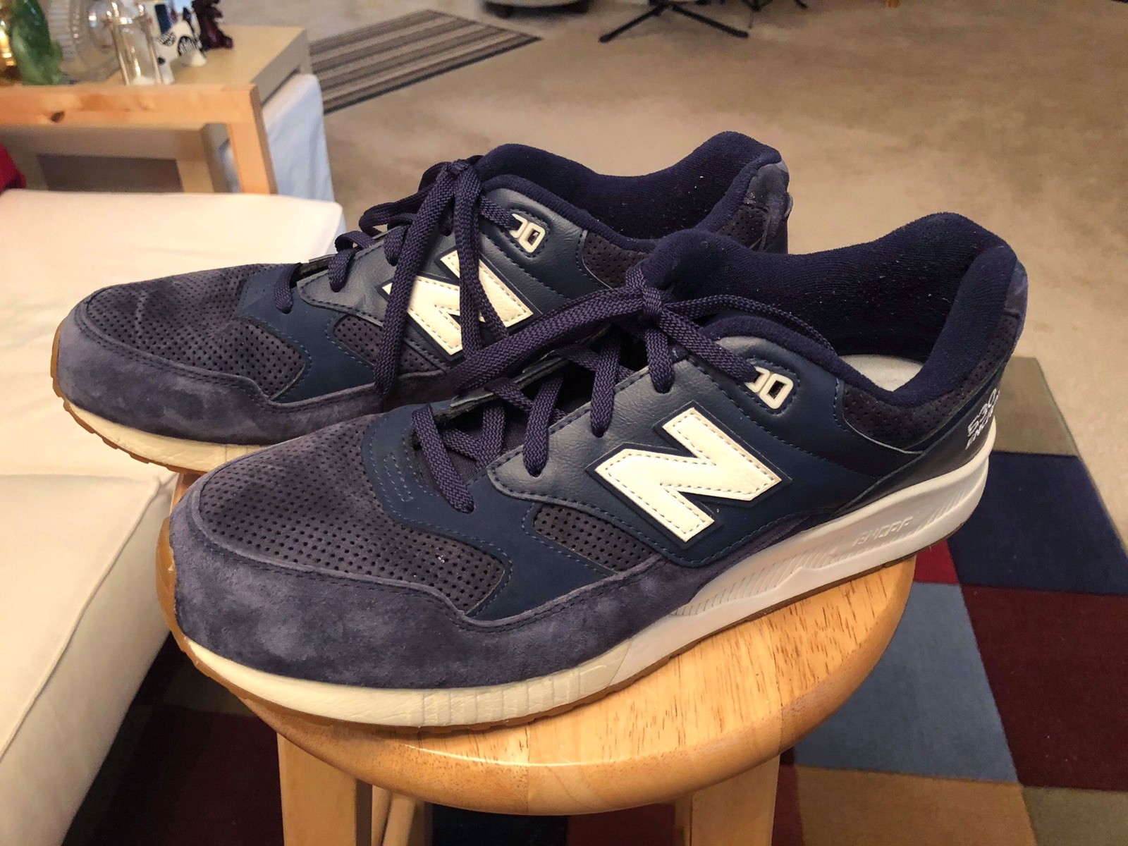 New Balance 530 Encap Navy Blue/White Mens US13D Gum Sole Suede Running ...