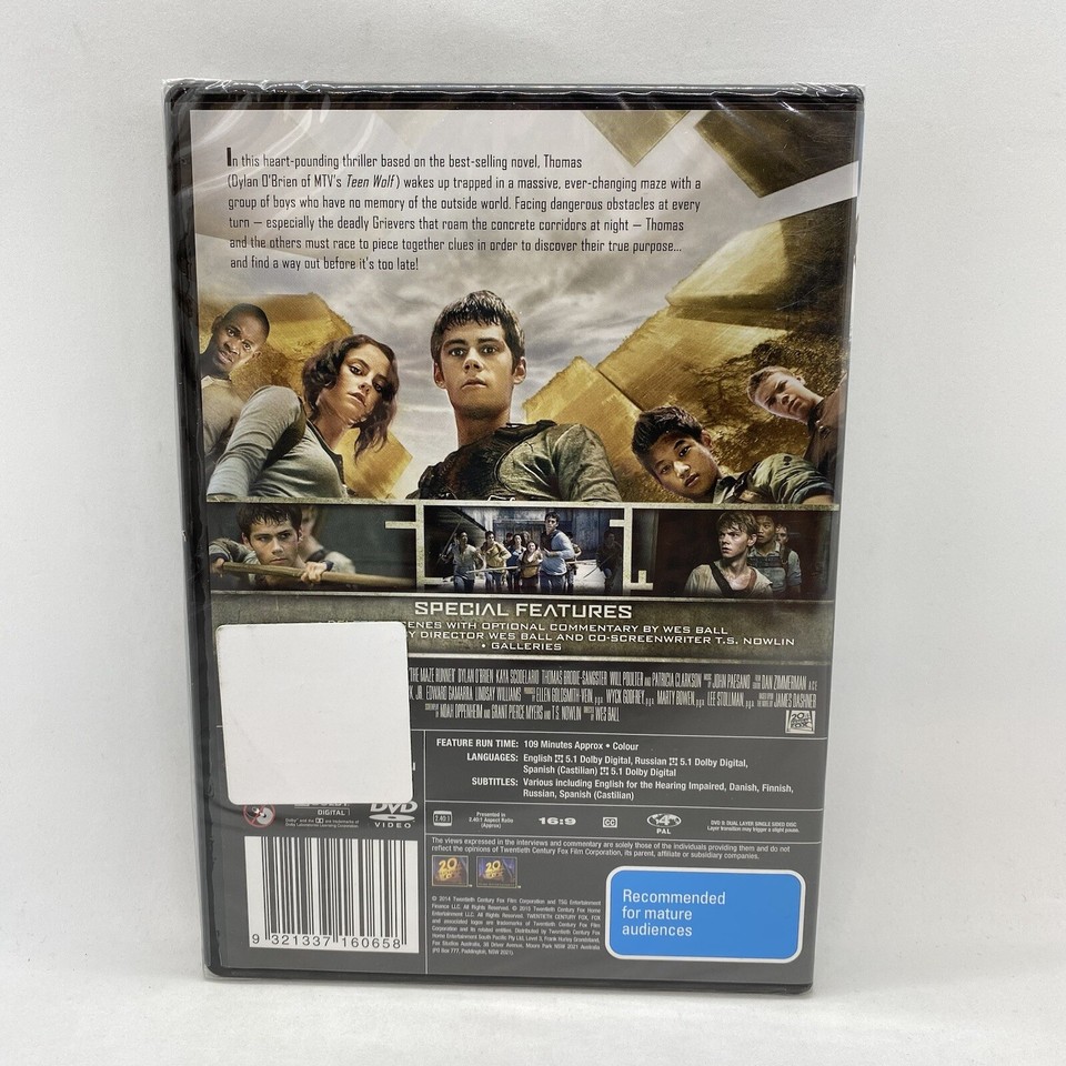 The Maze Runner DVD Region 4 PAL Brand New Sealed Free Tracked Postage ...