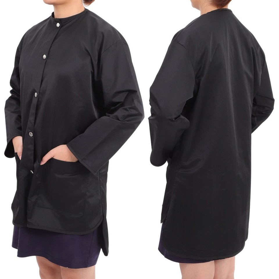 Salon Labour Suit Work Clothes Hair Salon Smock Sleeve Style (Black ...