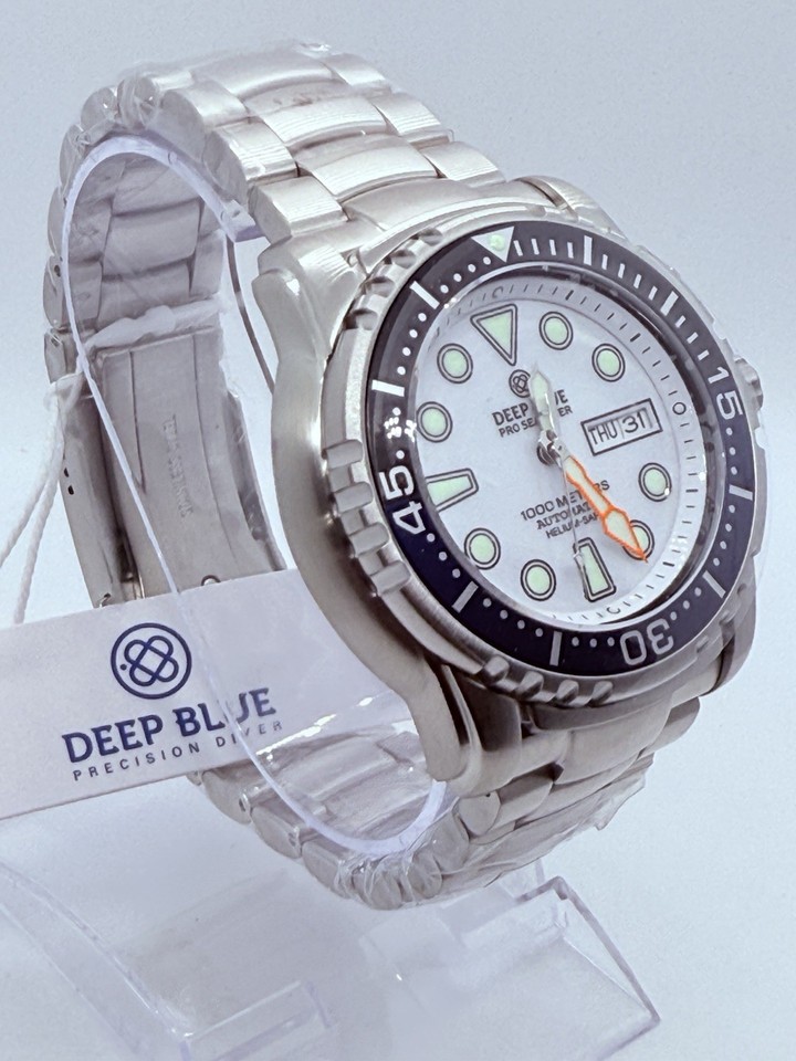 DEEP BLUE PRO SEA DIVER 1000M AUTO DIVE WATCH-White Dial/NEW‼️ | eBay