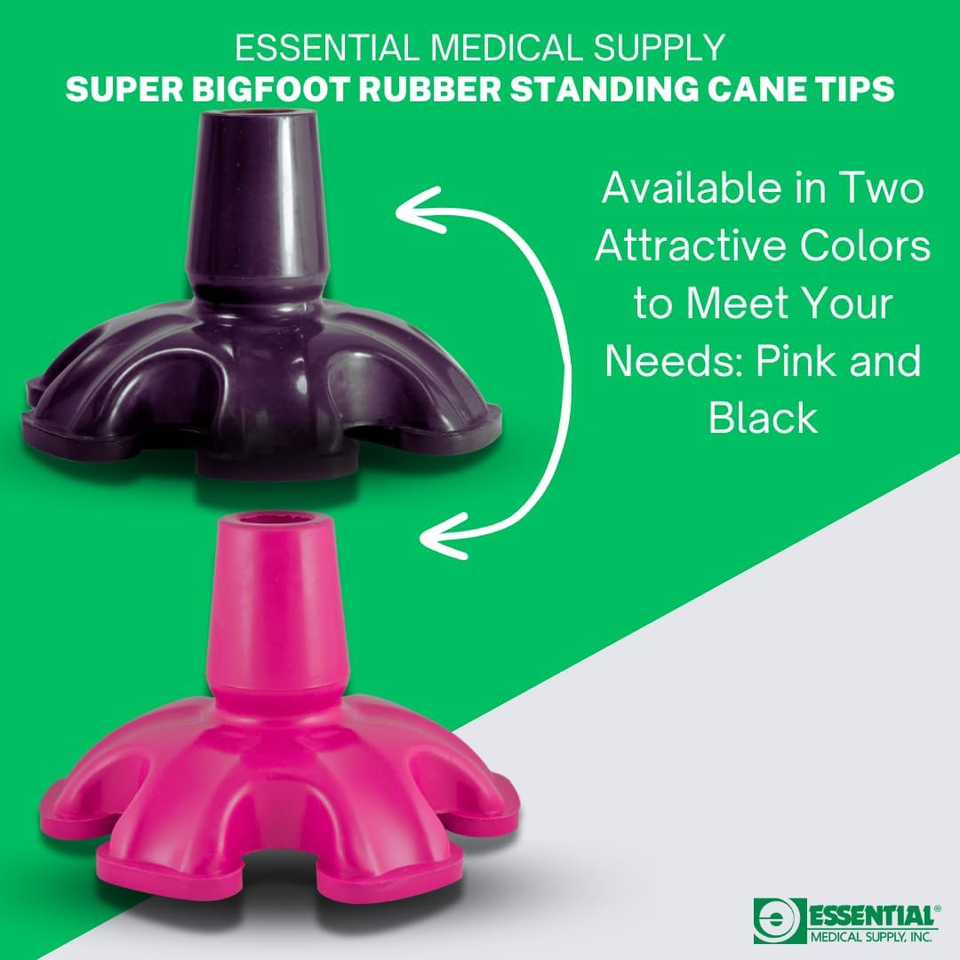 Super Big Foot Self Standing Replacement Cane Tip in Black - Flexible ...