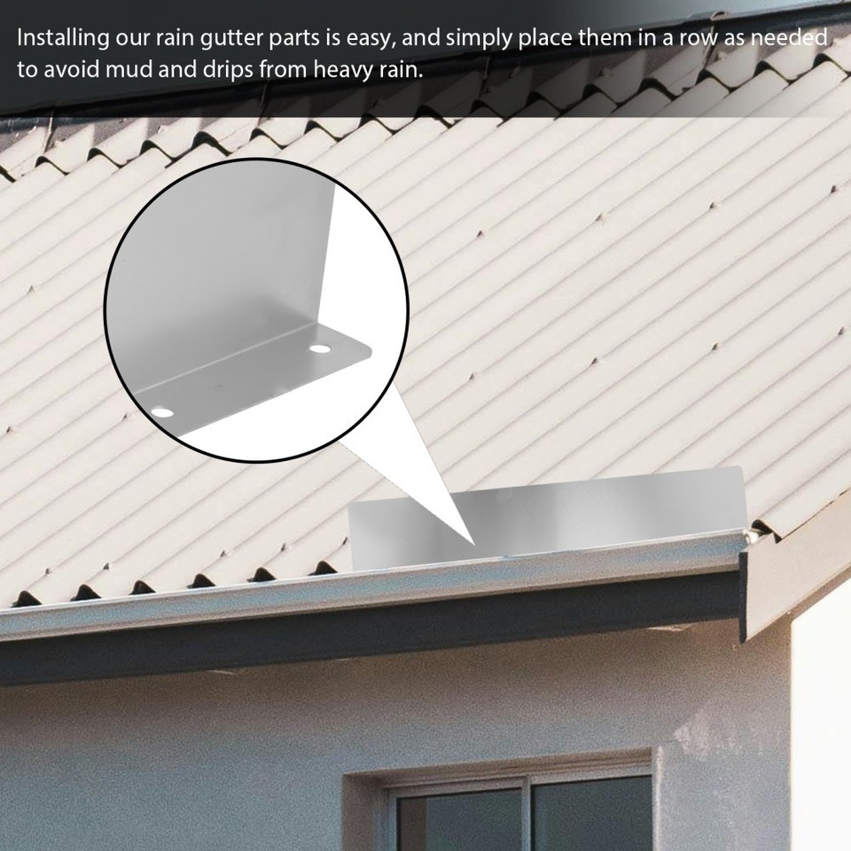 4 Pcs Aluminum Roof Diverter Gutter Splash Guards for Rain Protection ...