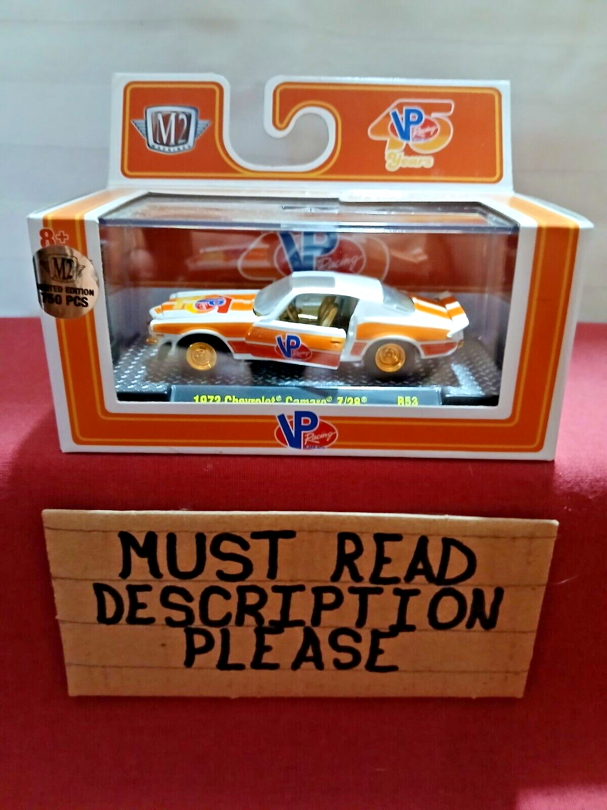 M2 MACHINES CHASE VP RACING FUELS 1972' CHEVY CAMARO Z/28 1 OF 750 ...