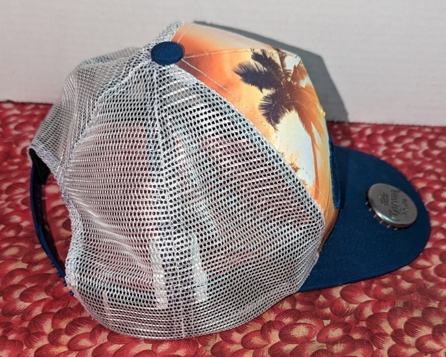 Corona Beer Trucker Hat Bottle Opener Visor White Blue Snapback | eBay