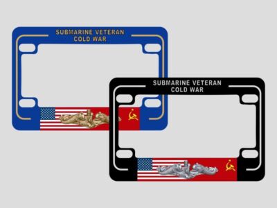 COLD WAR SUBMARINE VETERAN GOLD SILVER DOLPHIN MOTORCYCLE LICENSE PLATE ...