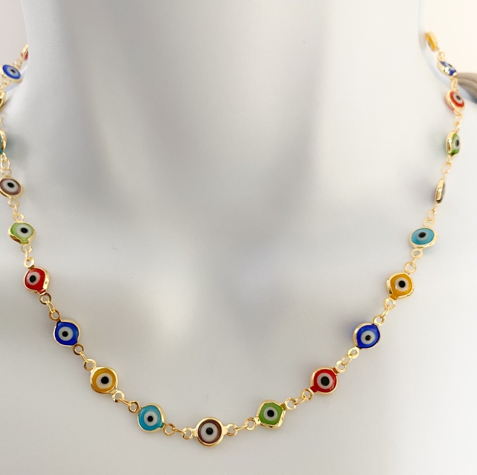 evil eye necklace evil eye chain third eye good luck greek jewelry mal ...