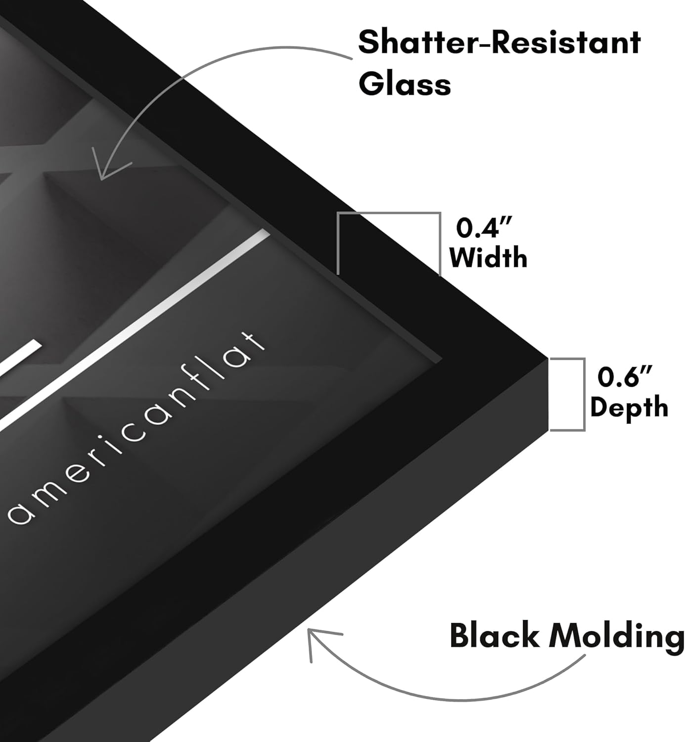 10X12 Picture Frame Poster with Shatter-Resistant Glass Basic Modern ...