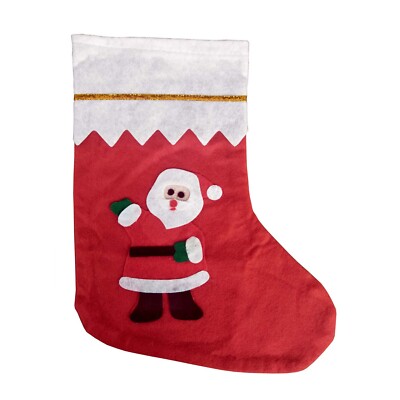 14X9" Xmas Stocking Sack Santa Christmas Gift Bag Hanging Gift Stocking ...