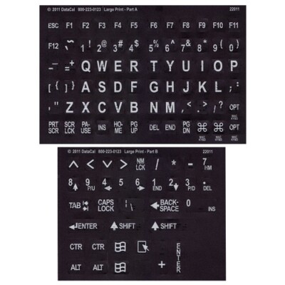 Braille Large Print Keyboard Stickers For The Blind 3M Stick On Braille ...