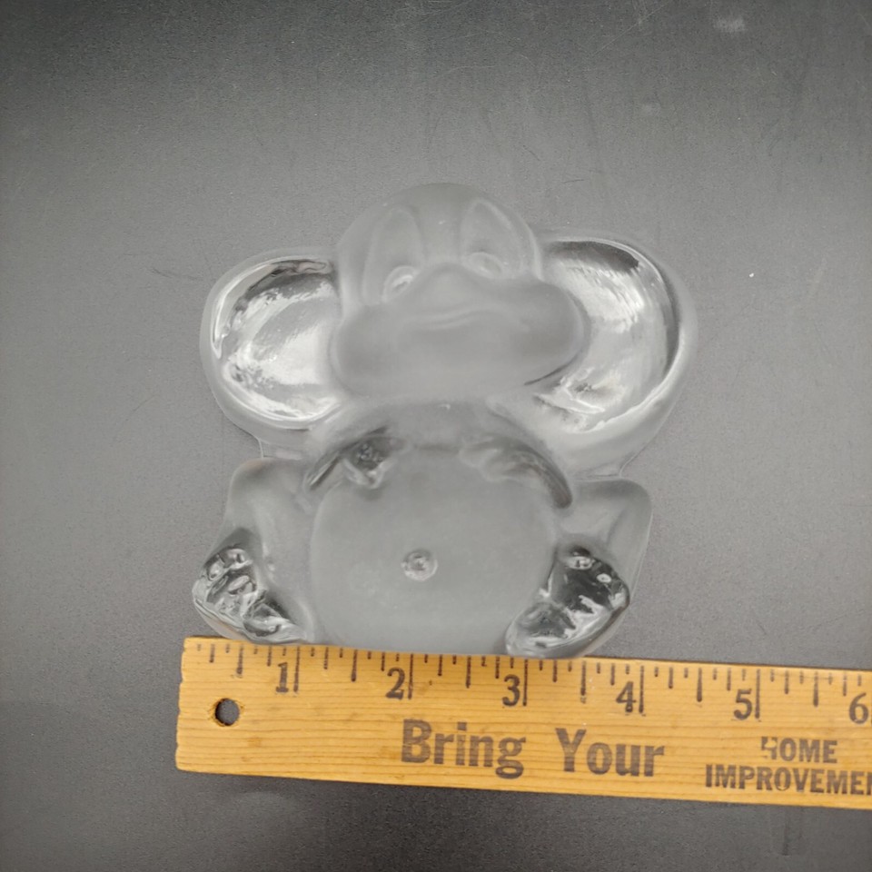 Art Glass Mouse Paperweight Figurine, 4" Heavy Clear Crystal Cute ...