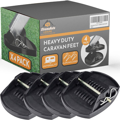 Xtremeauto Caravan Feet Pads X4 Heavy Duty Caravan Leg Pads Stabiliser ...