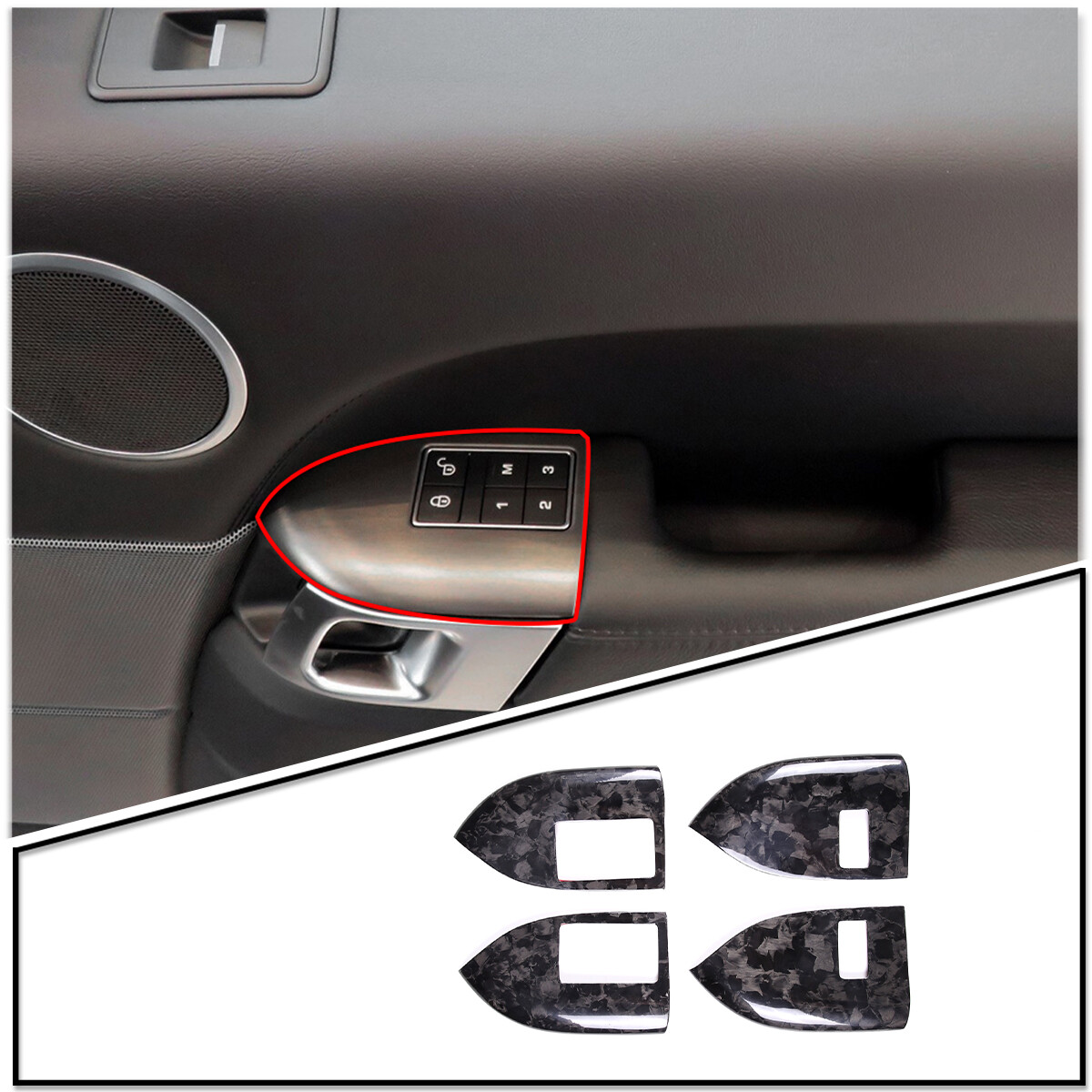 Forged Style Car Door Child Lock Switch Cover Trim For Range Rover ...
