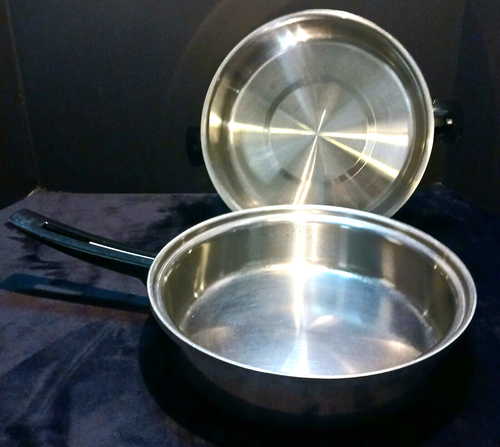 Thermo Core 3-PLY Fry Pan 4 Qt Dome Lid Stainless Steel Pot Made in USA ...