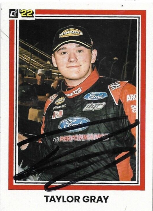 2022 DONRUSS RETRO Taylor Gray signed Auto NASCAR card UP AND COMER ...