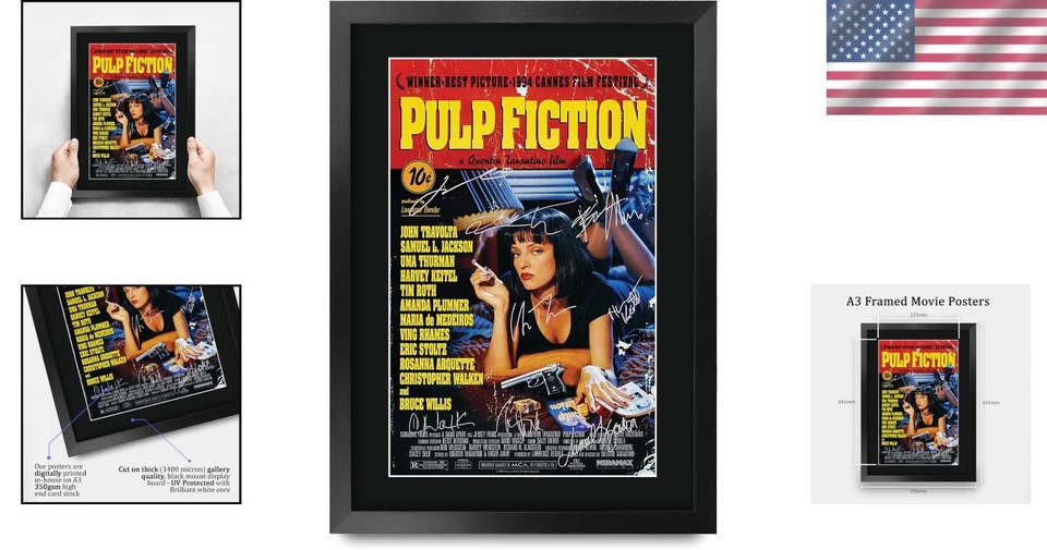 Unique Framed Pulp Fiction Bruce Willis Autographed Poster - Perfect ...