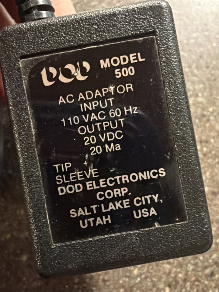 DOD Model 500 Performer Series 20v OEM Guitar Effect Pedal Power Supply Adapter | eBay