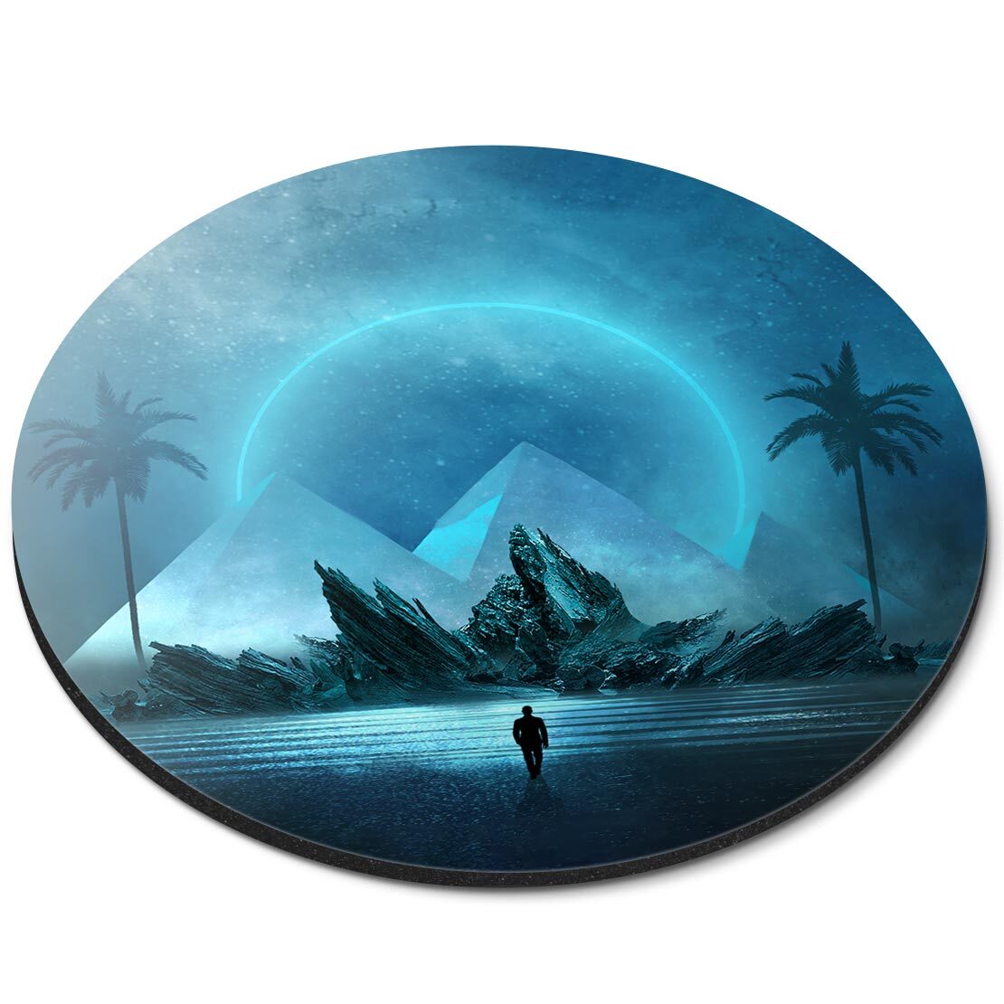 Round Mouse Mat Futuristic Pyramid Gamer Science Fiction #52879 | eBay