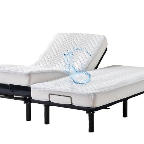 Waterproof Quilted Split California King Split Cal King 2x(36x84) White ...