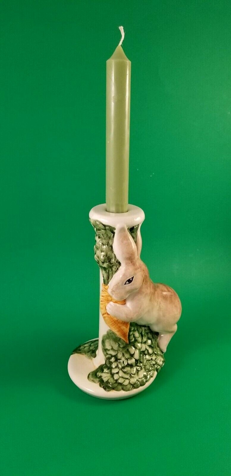Vintage Candle Holder Ceramic Bunny Rabbit Taper Made In Italy 7-1/4 ...