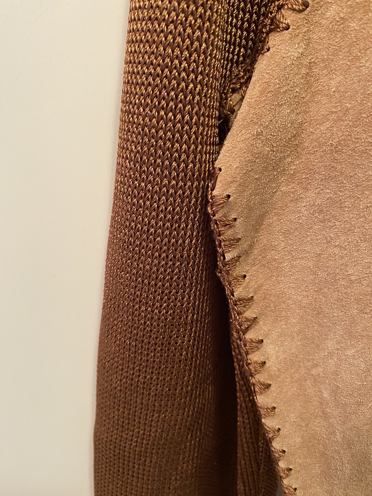 Vintage Carducci Suede Crochet Jacket Size Small - Gem