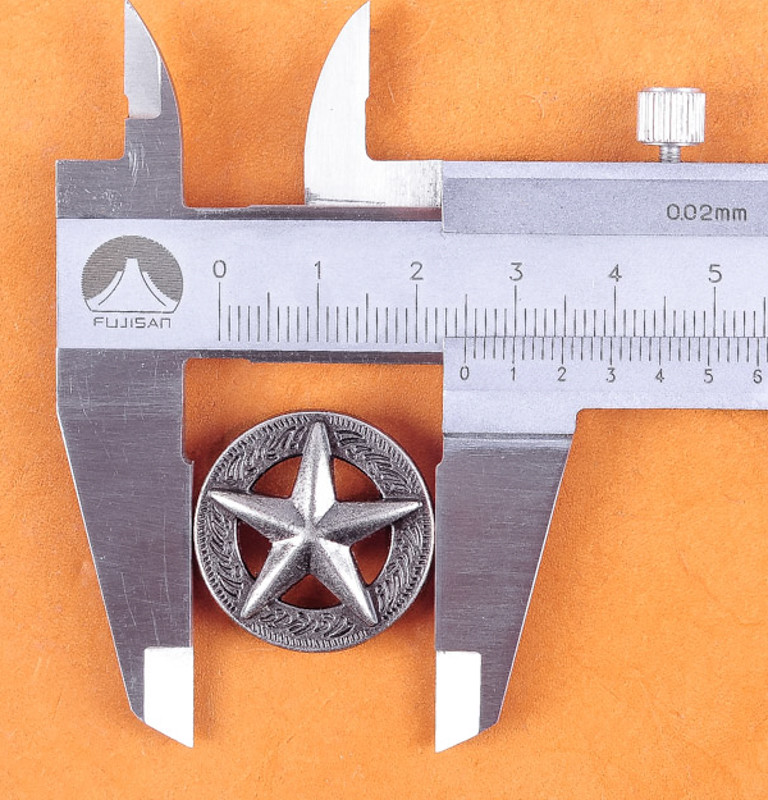 LOT 10PCS 25*25MM WESTERN TEXAS RAISED STAR ANTIQUE SILVER LEATHERCRAFT ...