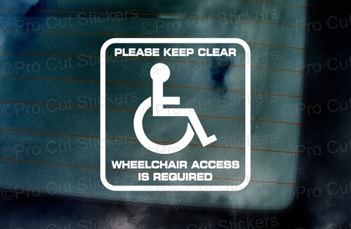 Wheelchair Access Disabled Disability Car Window Bumper Vinyl Sticker ...