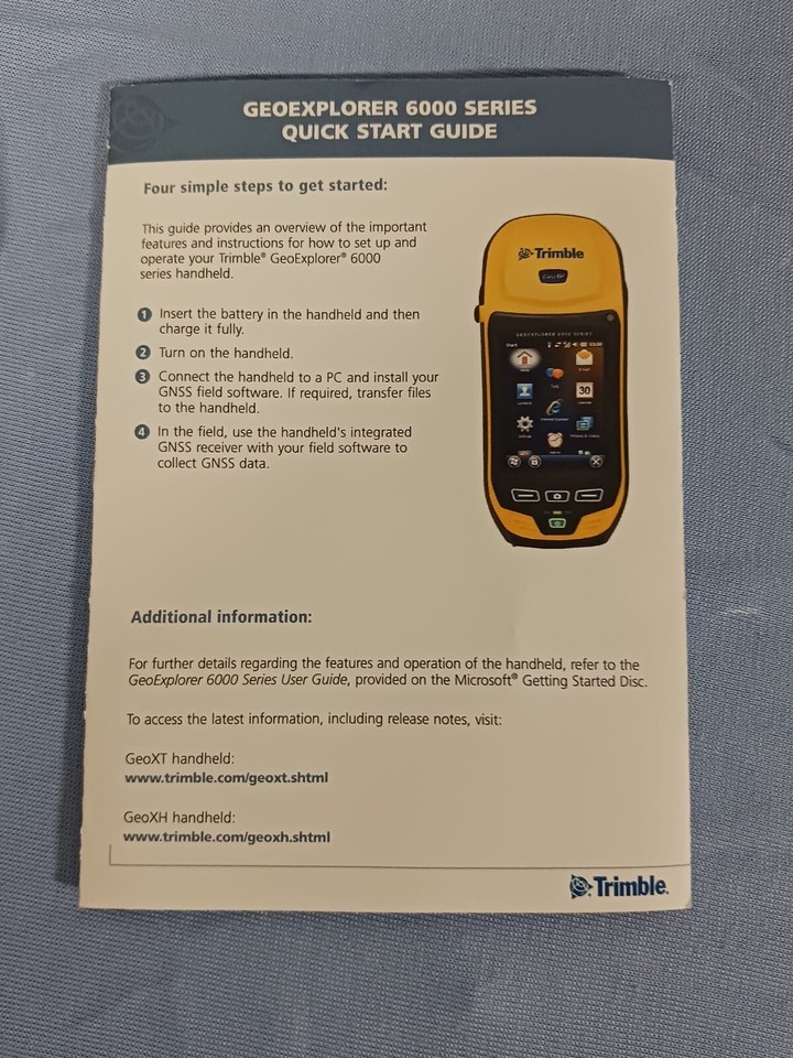 Trimble Geo XH 6000 Series GeoExplorer P/N: 88950-00 w/ Case ...