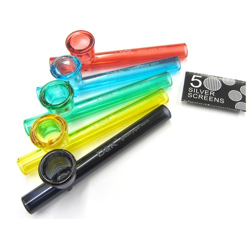 D&K Glass Pipe Hand Tobacco Dry Herb Smoking Transperant Pipe With ...