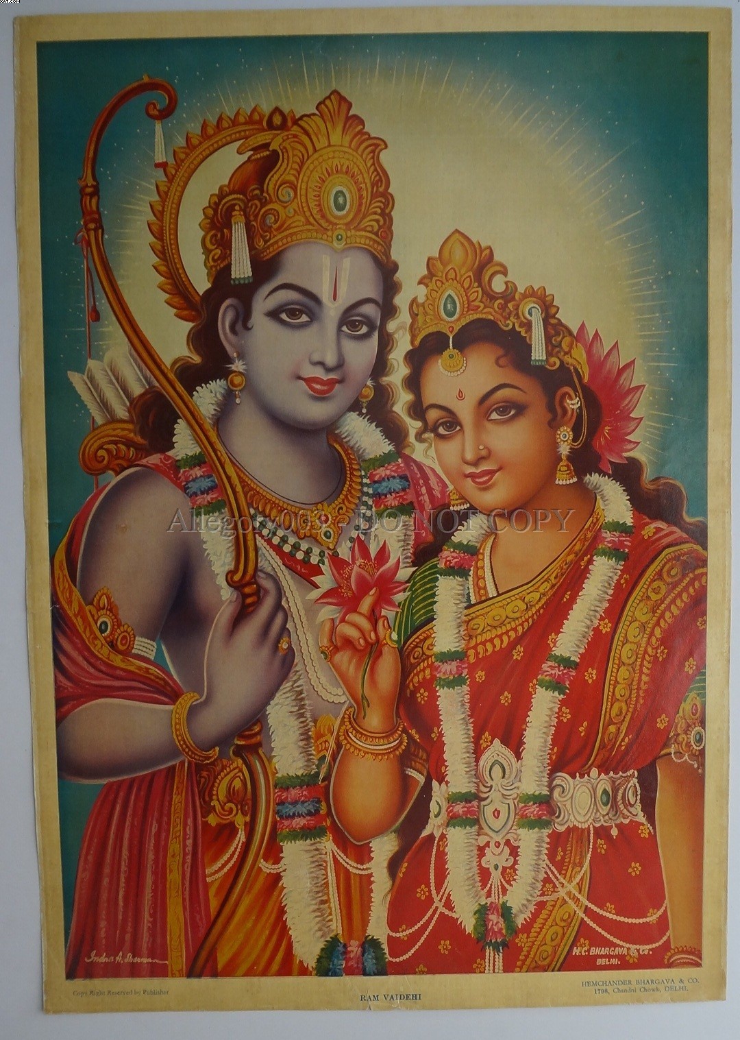 Vintage Print RAMA SITA Indra Sharma Bhargava 14in x 20in | eBay