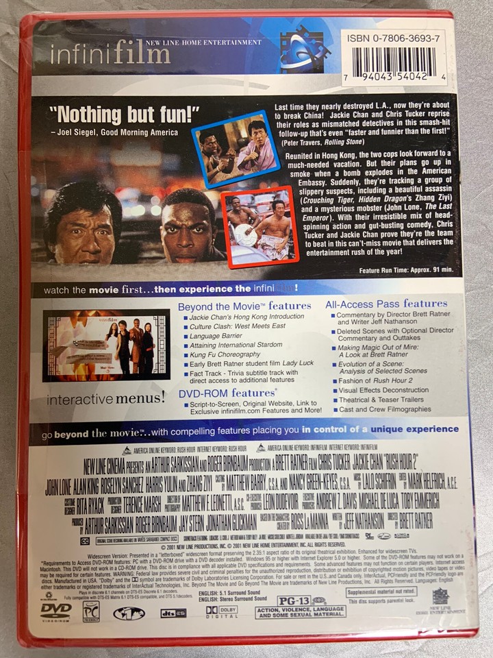 Rush Hour 2 (Brand New DVD) Chris Tucker & Jackie Chan Infinifilm ...