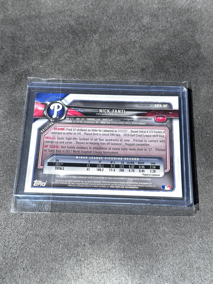 Nick Fanti 2018 Bowman Chrome Auto Autograph Refractor 081/499 | eBay