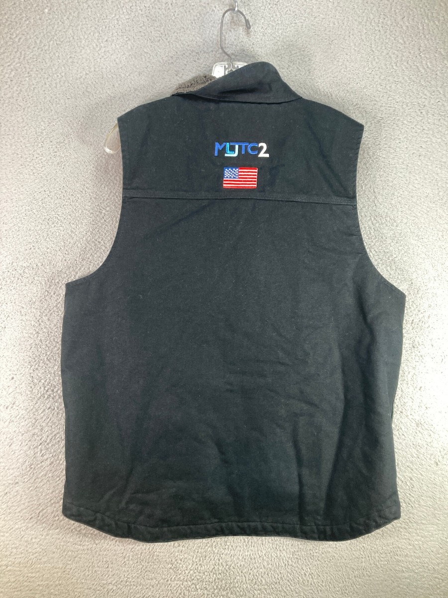 Carhartt Vest Mens Medium Black Washed Duck Canvas Mock Neck Carhartt Vest Mens Medium Black Washed Duck Canvas Mock Neck
