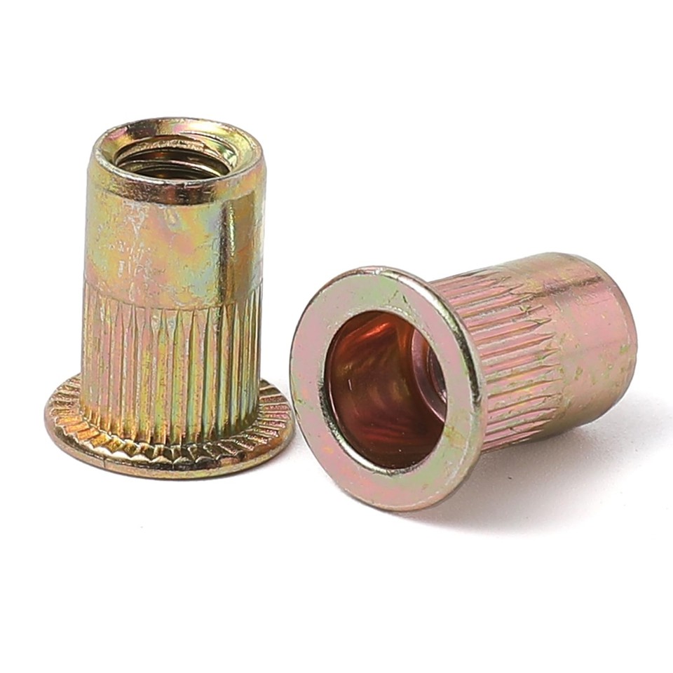 50pcs M10 Rivet Nuts, Zinc Plated Finish Carbon Steel Flat Head Rivnut ...