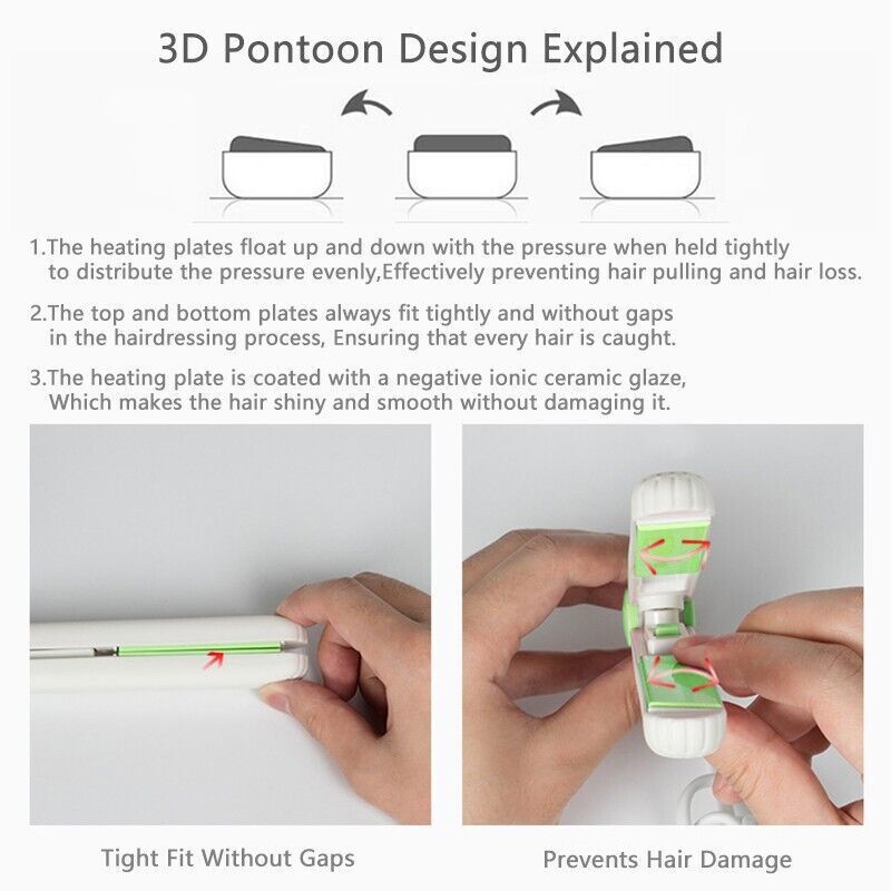 Mini 3D Grid Hair Crimper Curling Iron Volumizing Hair Iron Ceramic ...