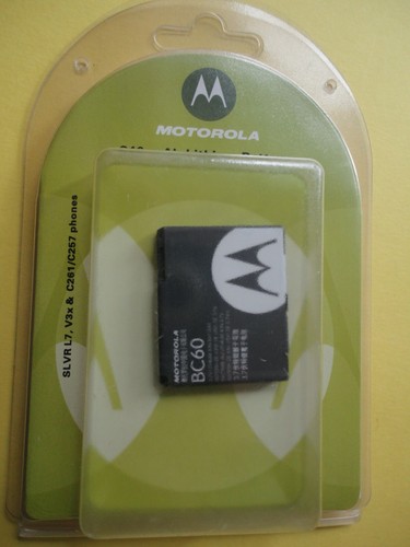 MOTOROLA BATTERY-ORIGINAL-BC60-V3x-Z3 -RAZR-K1- L2- L6-L7-L8- C257-C261 ...