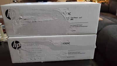 NEW & SEALED - (2) Genuine HP Toner Cartridges # CB436AC -BLACK | eBay