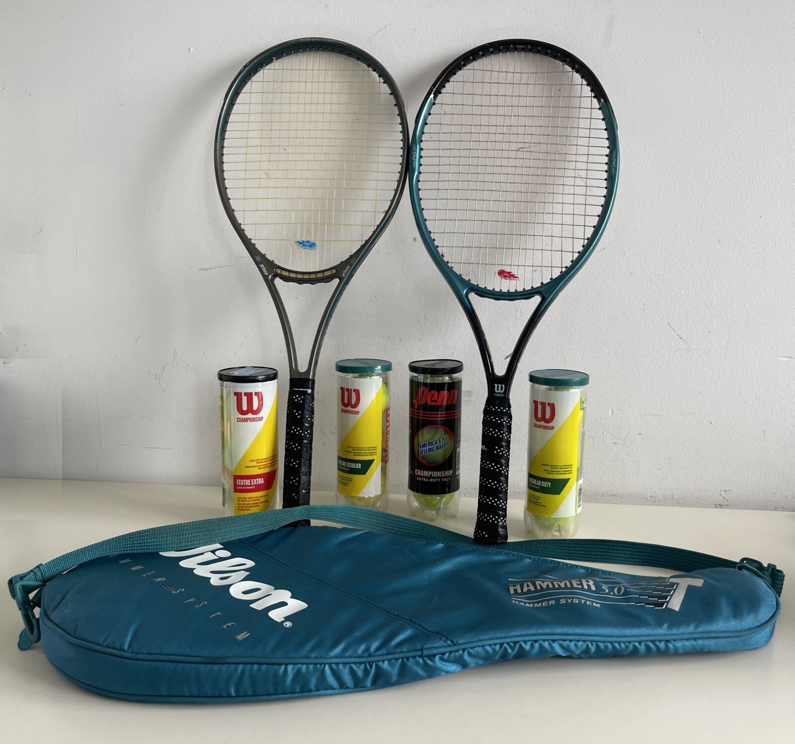 Lot WILSON HAMMER SYSTEM 5.0 Dual TENNIS RACQUET PWS CTS Synergy DB 26 ...
