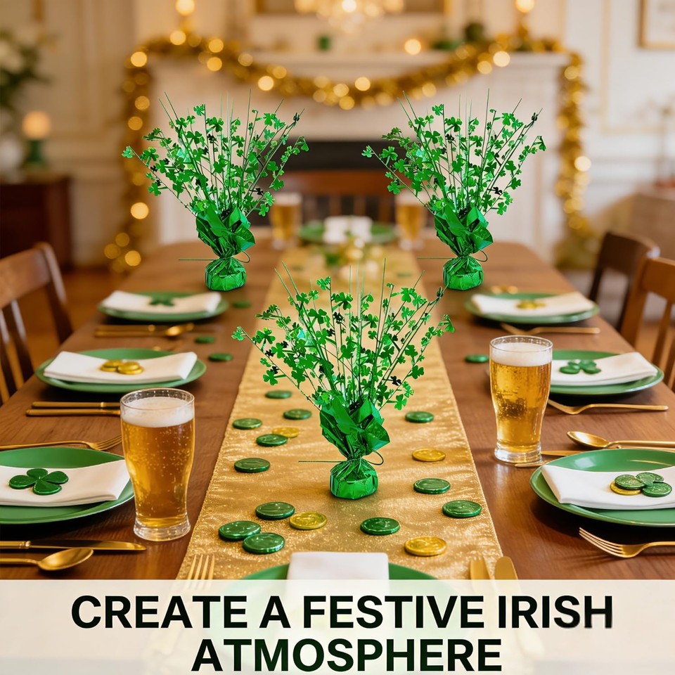 2-Pack Glitter Shamrock St. Patrick's Day Centerpieces-Shamrock ...