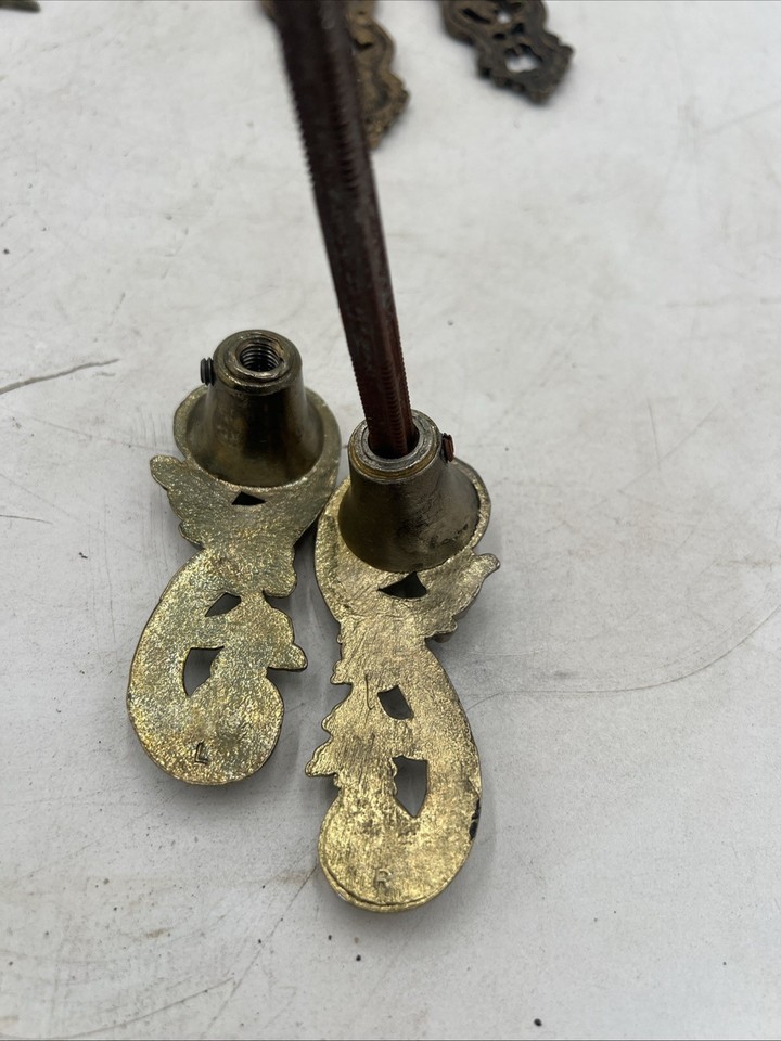 Vintage VIP Fancy Victorian Lever Door Handles w/ Backplates Brass ...