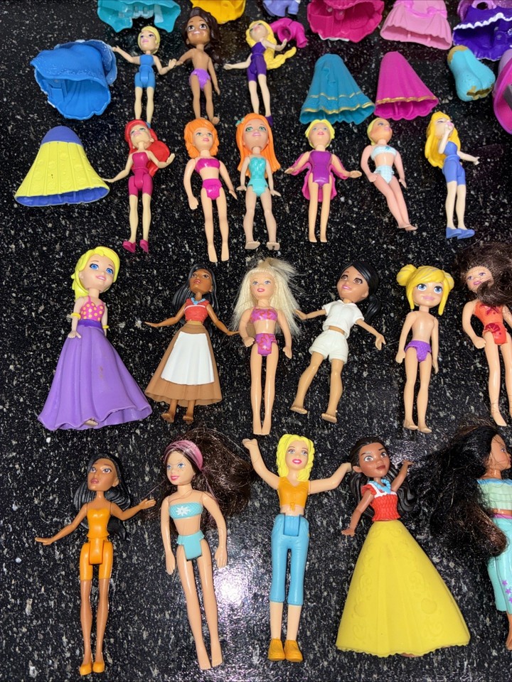 Disney Princess Magic Clip Dolls Dresses Magiclip & Polly Pocket Toy ...