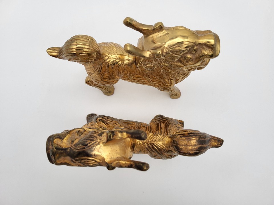 Vintage Chinese Brass Qilin Kirin Dragon Lion Mythical Beast Statues ...