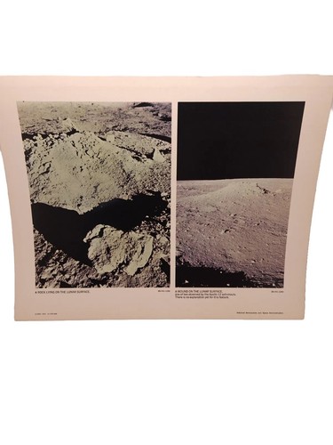 1970 Apollo 12 Moon Landing NASA Photo Moon Rock & Mound On Lunar ...