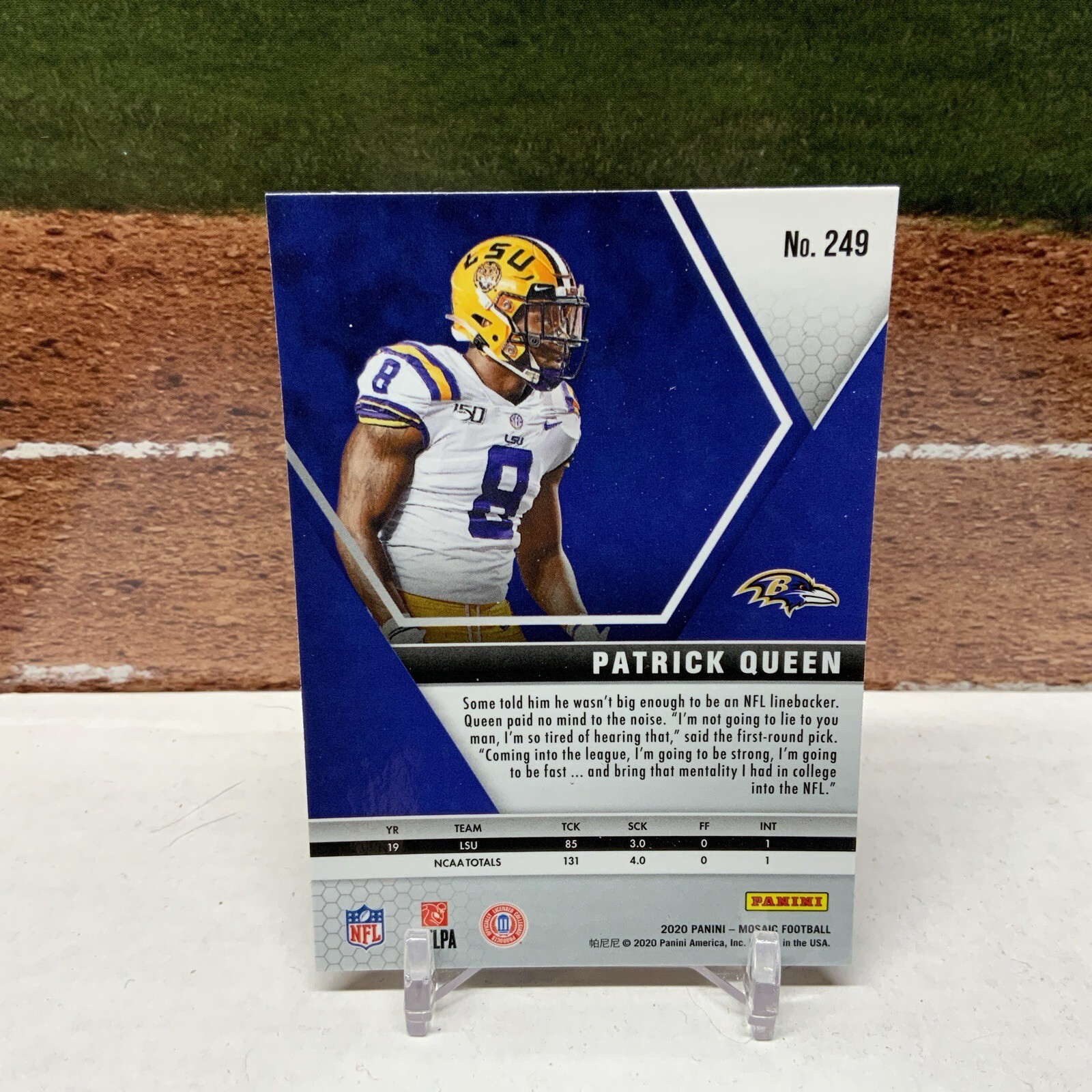 Panini 2020 Mosaic Football Patrick Queen Rookie #249 LSU Ravens | eBay